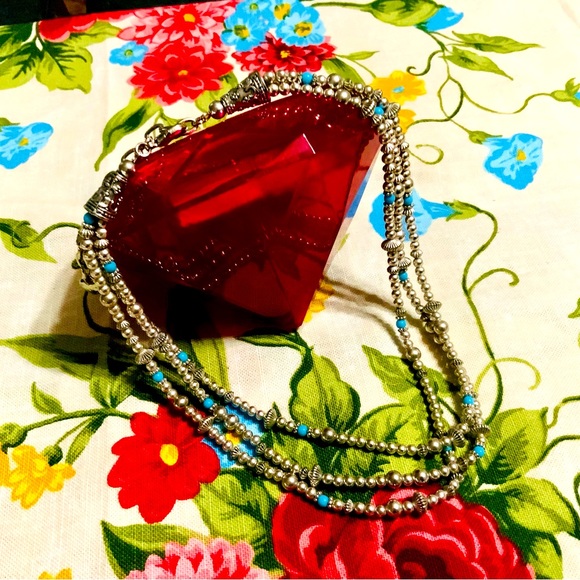 Navajo | Jewelry | Hp Navajo Style Turquoise 3 Stand Showstopper | Poshmark